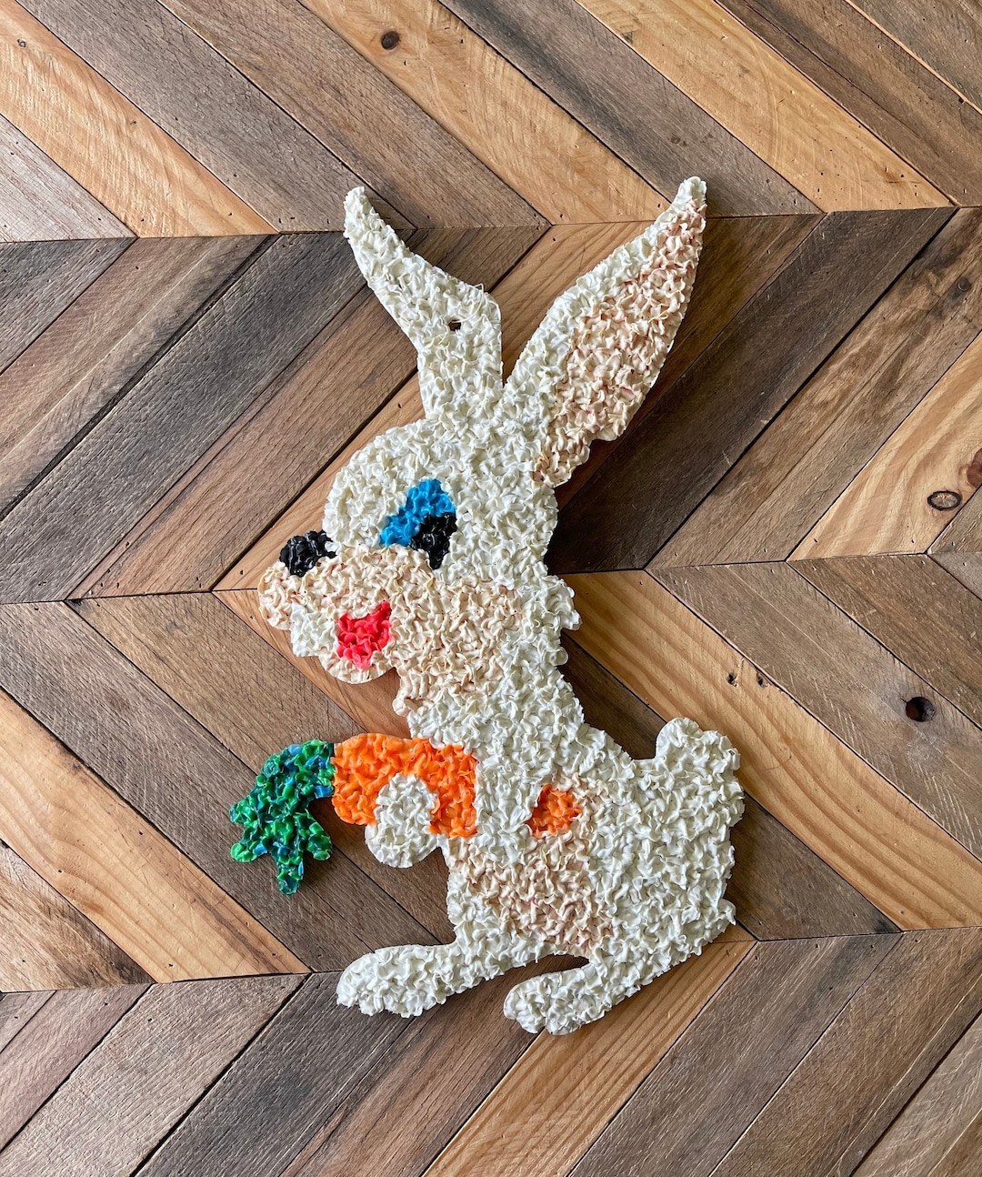 White Bunny, Vintage Popcorn Bunny, Vintage Door Decoration, Single ...