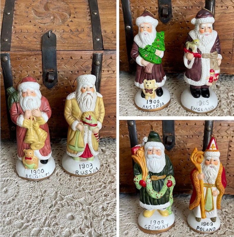 Santa's of the Nations, International Santa Figurines, Set of 6 Santa ...