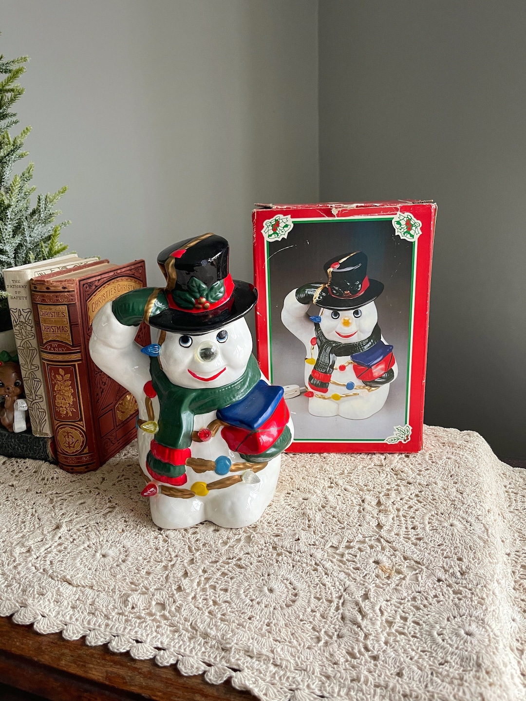Vintage Ceramic Snowman, Snowman Light, Vintage Ceramic Frosty, Ceramic ...