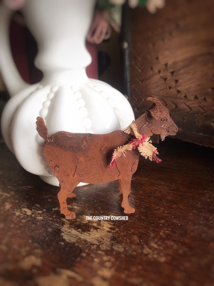 Rusty Goat, Goat Decor, Small Rusty Metal Goat, Goat Lover Gift, Unique ...