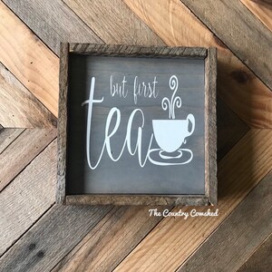 But First Tea Sign, Tea Lover Sign, Tea Bar Sign, Wooden Sign ...