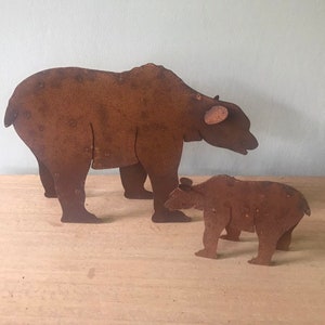 Rusty Bear, Bear Decor, Medium Rusty Metal Bear, Bear Lover Gift ...