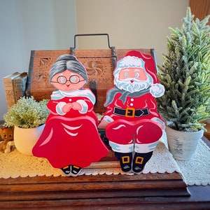 Santa and Mrs Claus Shelf Sitter, Christmas Shelf Sitters, Vintage ...