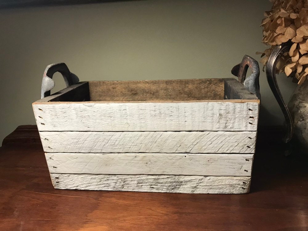 Reclaimed Wood Tote Wood Tote With Horse Shoe Handles | Etsy