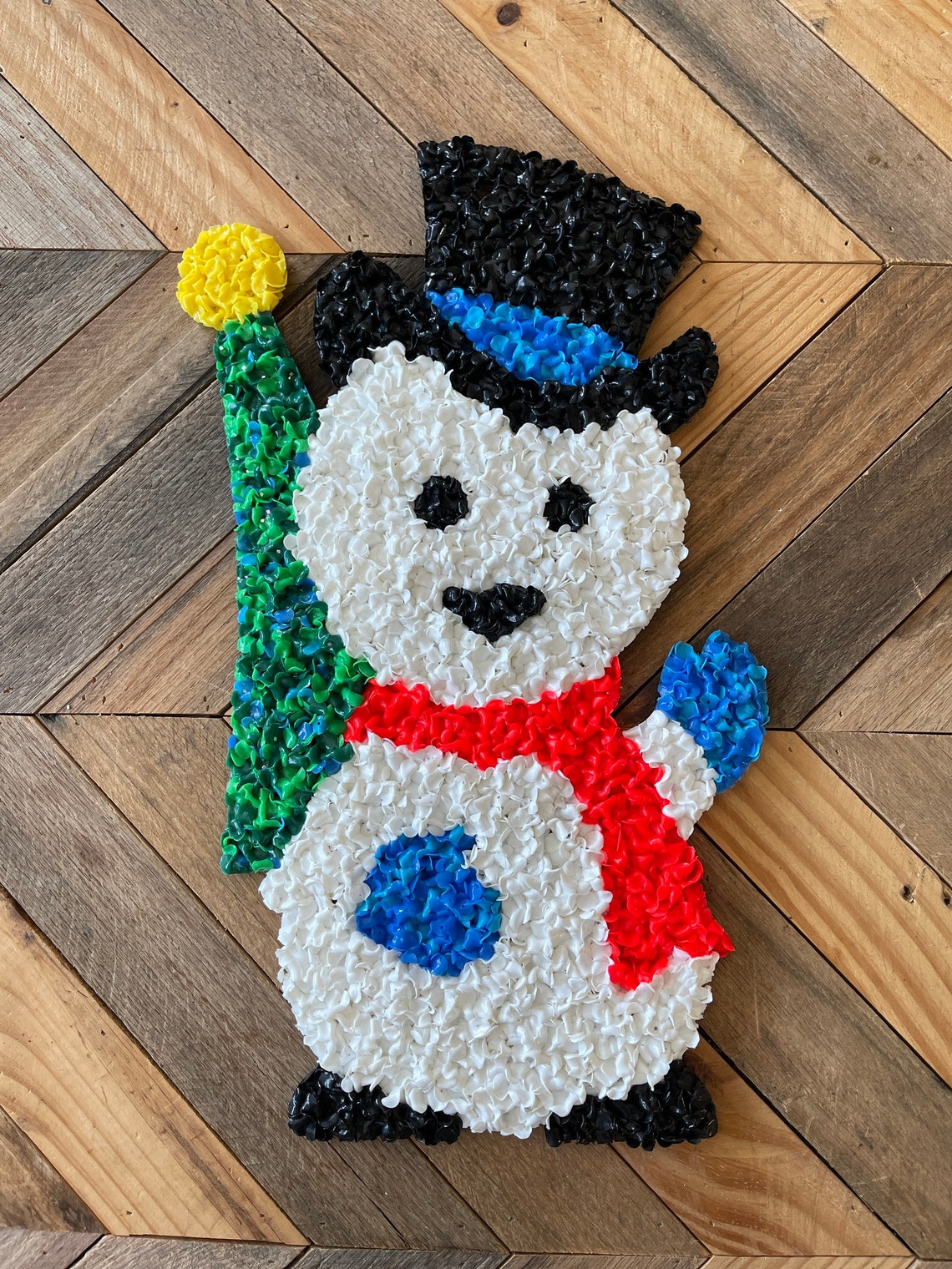 Snowman Popcorn Vintage Melted Plastic Popcorn Vintage Door - Etsy