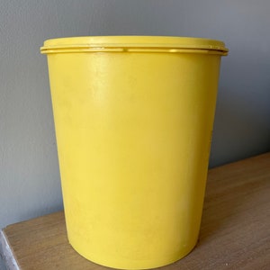 Vintage Tupperware Canister, Yellow Tupperware, Large Yellow Stacking ...