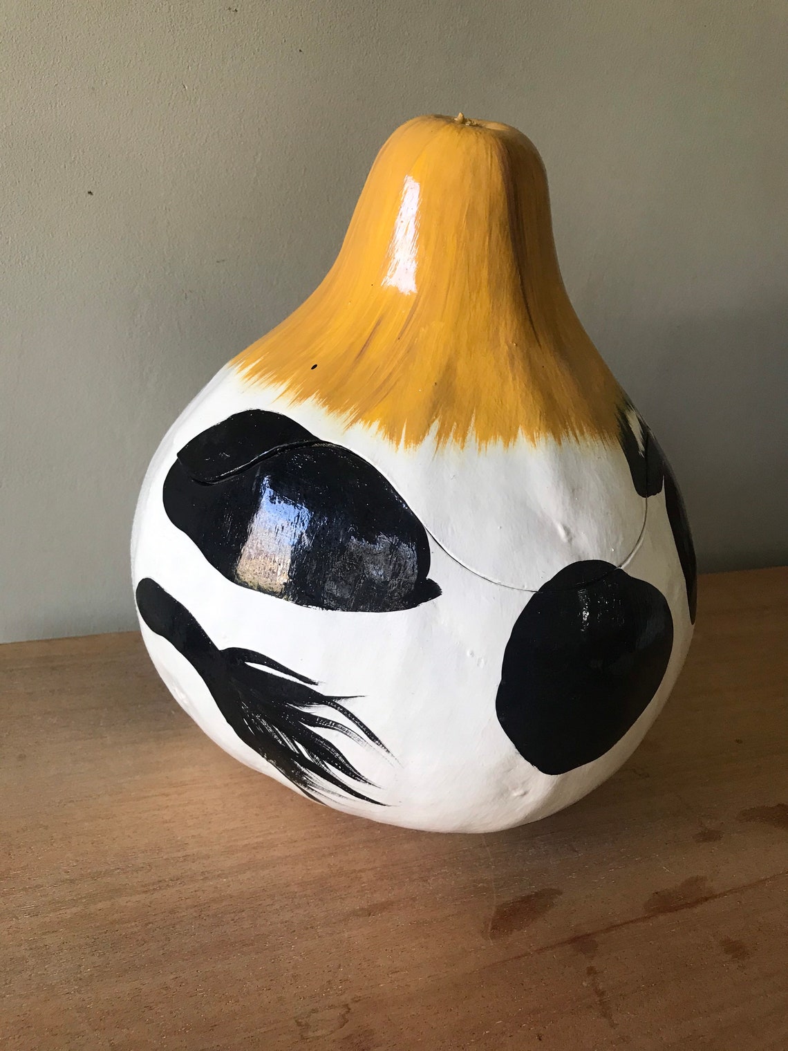 Hand-painted Cow Gourd Vintage Cow Gourd Unique Cow - Etsy