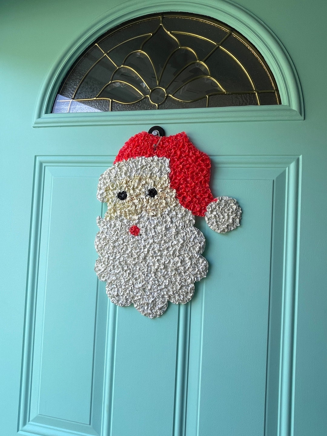 Vintage Plastic Popcorn Santa Face, Vintage Door Decorations, Retro ...