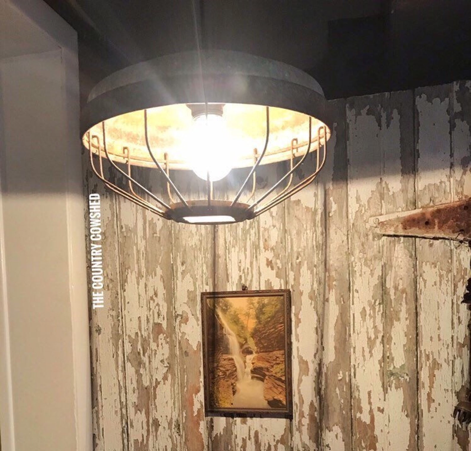 Vintage Chicken Feeder Lamp Vintage Pendant Light - Etsy