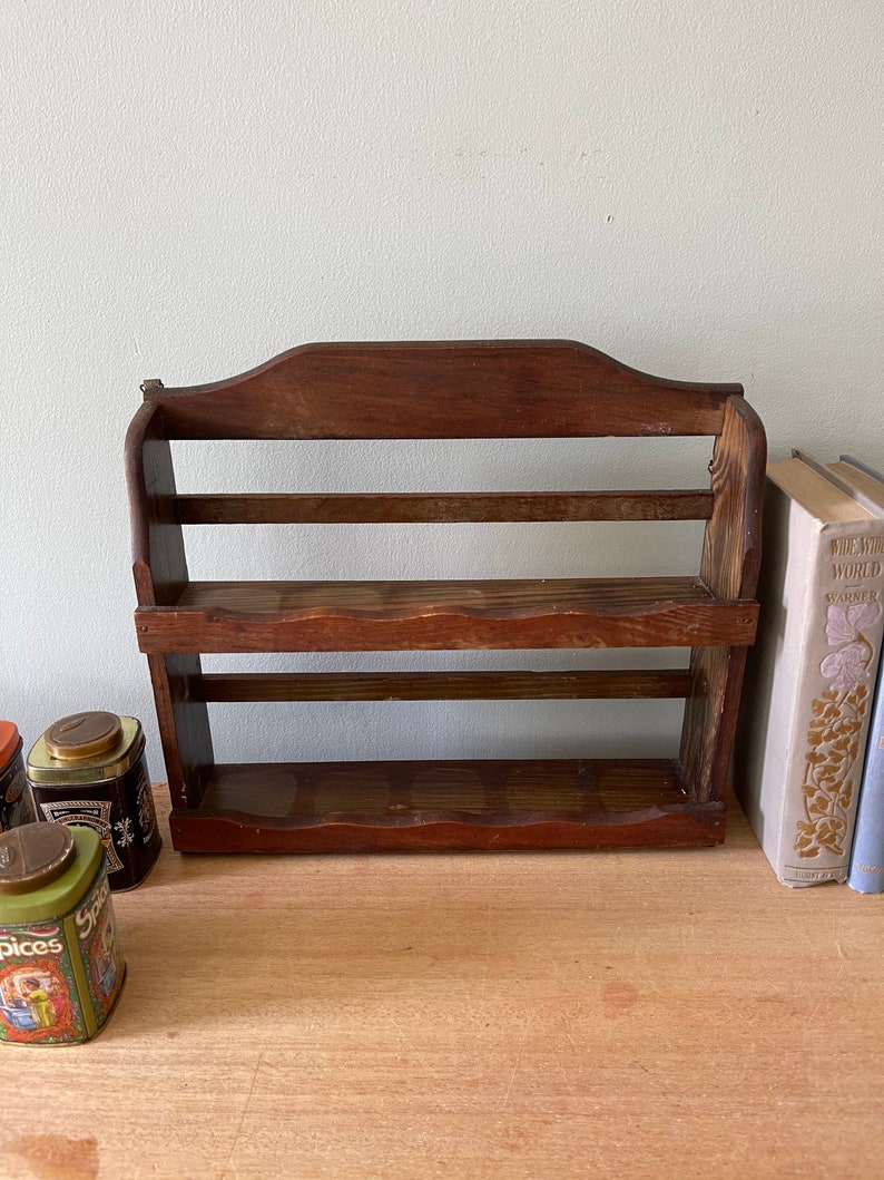 Vintage Spice Rack With Spice Tins Retro Spice Rack Wooden - Etsy