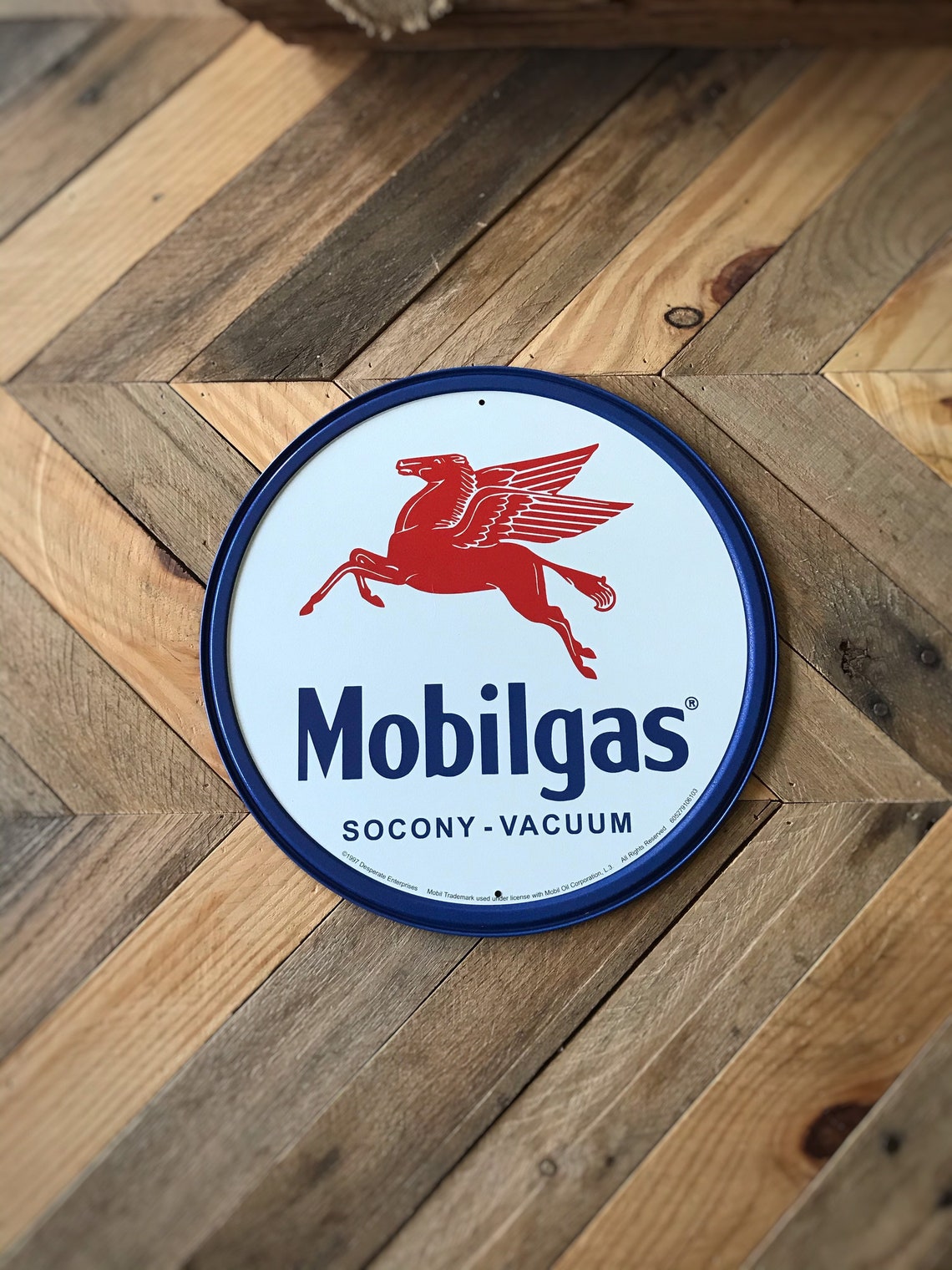 Vintage Inspired Metal Sign, Gas Sign, Industrial Sign, Mobilgas Sign ...