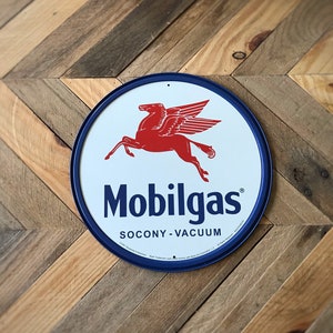 Vintage Inspired Metal Sign, Gas Sign, Industrial Sign, Mobilgas Sign ...