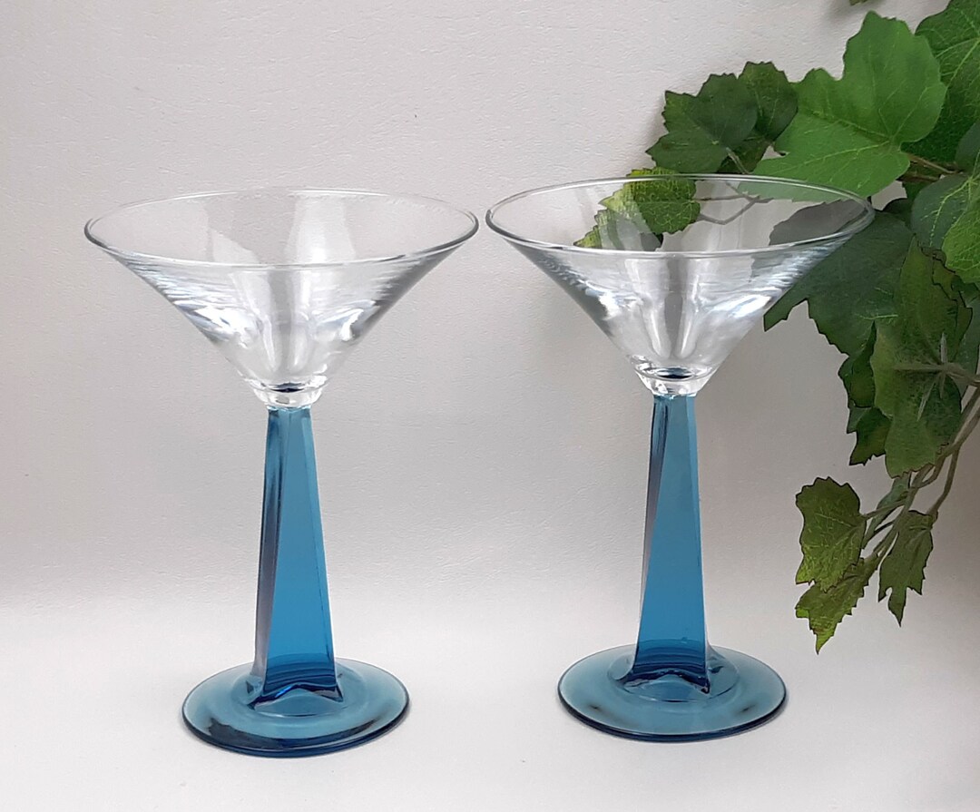 Bombay Sapphire Gin Barware, mariner Blue Two 2 Collectible Martini ...