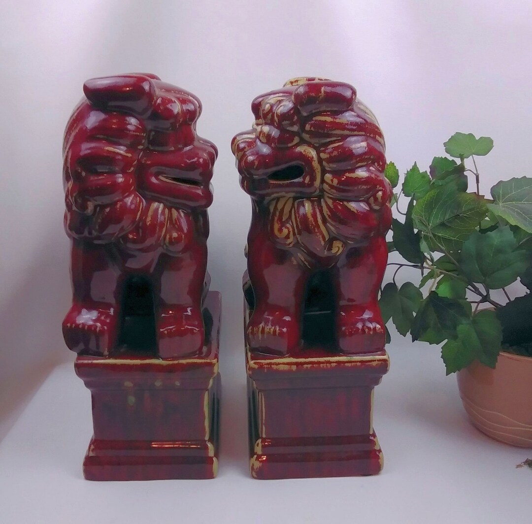 Bombay Company, Home Decor - Two (2) Ceramic Foo Dog (guardian Lion ...