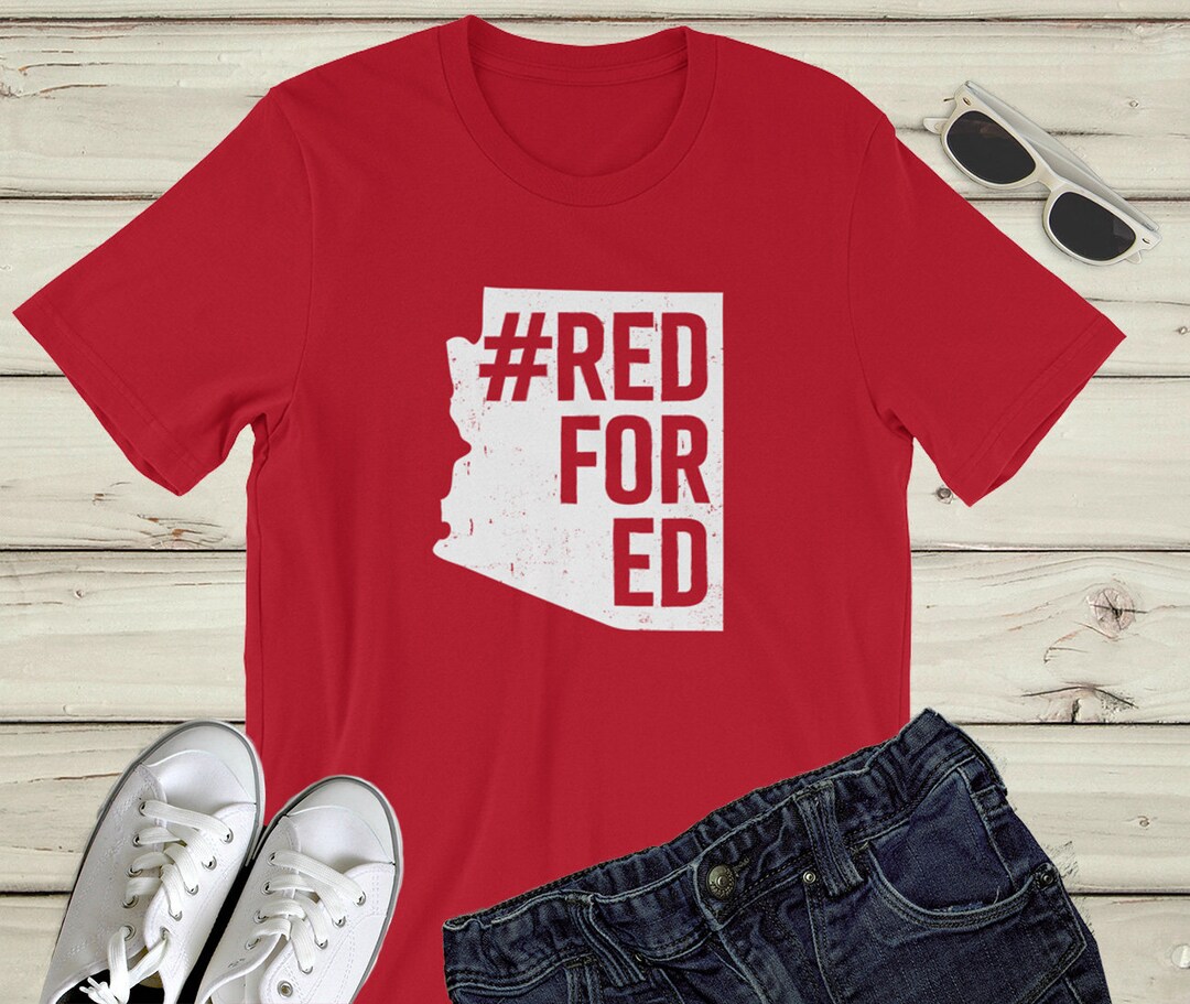 Arizona Red for Ed T-shirt Distressed : Arizona Teacher Shirt, # ...