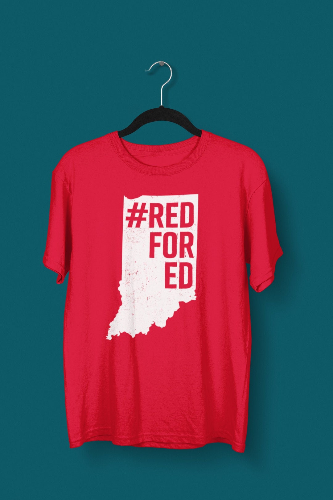 Red for Ed Indiana Shirt State Outline T-shirt - Red for Ed Tshirt ...