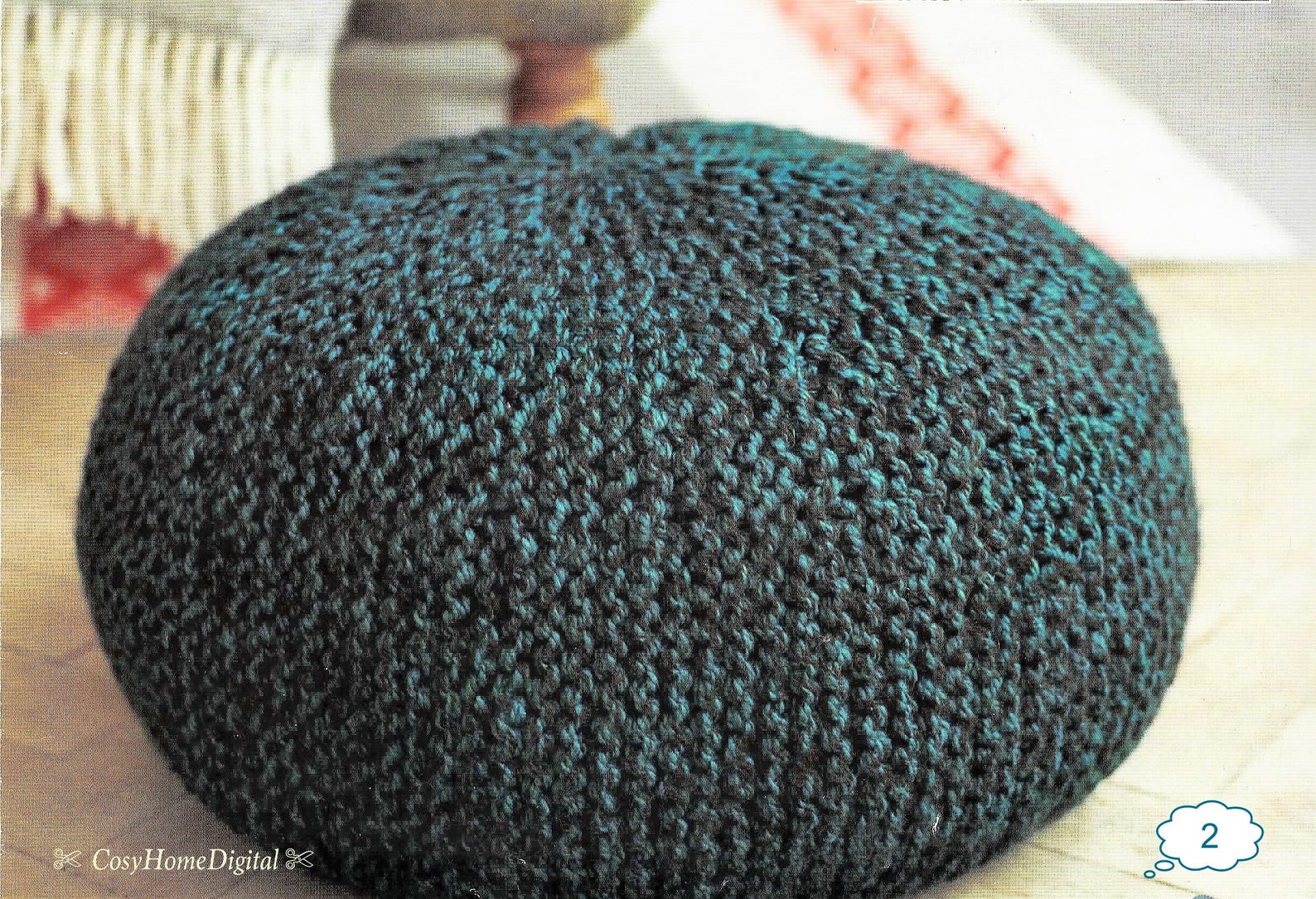Decorative Chunky Deep Emerald Pouffe Digital Pattern. - Etsy