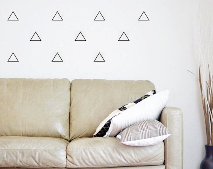 Dozen Peel and Stick 4 Triangle Shape Decals Any Color Removable Vinyl ...