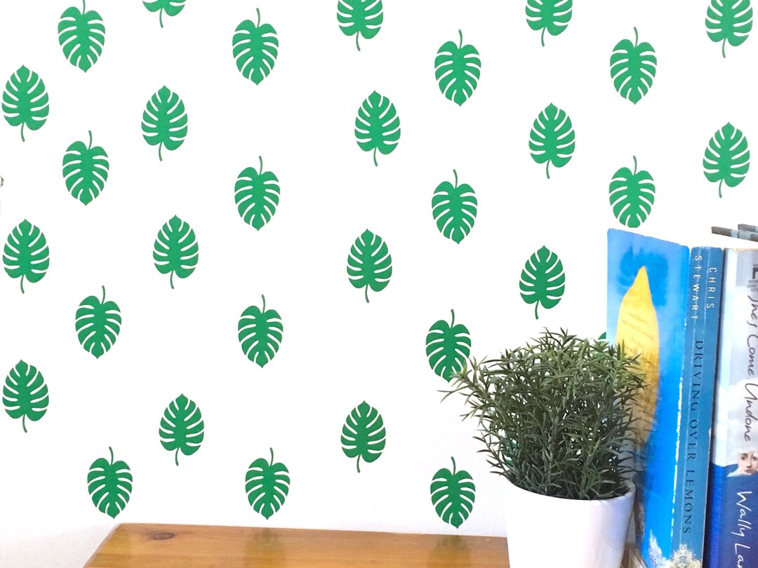 Leaf Wall Stickers, 80 Peel & Stick Tropical Leaf Decals 2”, Removable ...