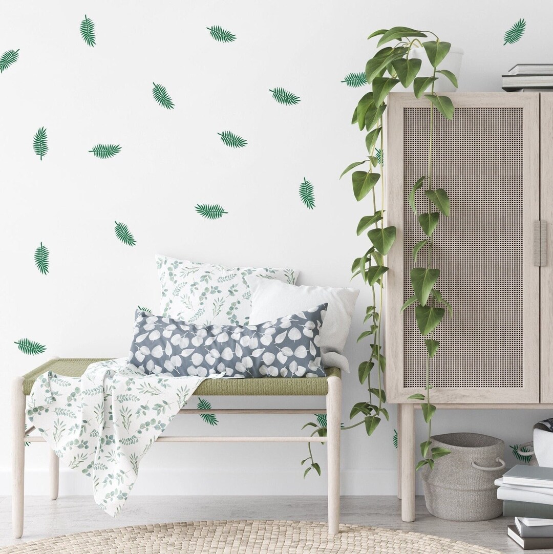 Fern Leaf Vinyl Wall Decals: Tropical Nursery Decor - Etsy