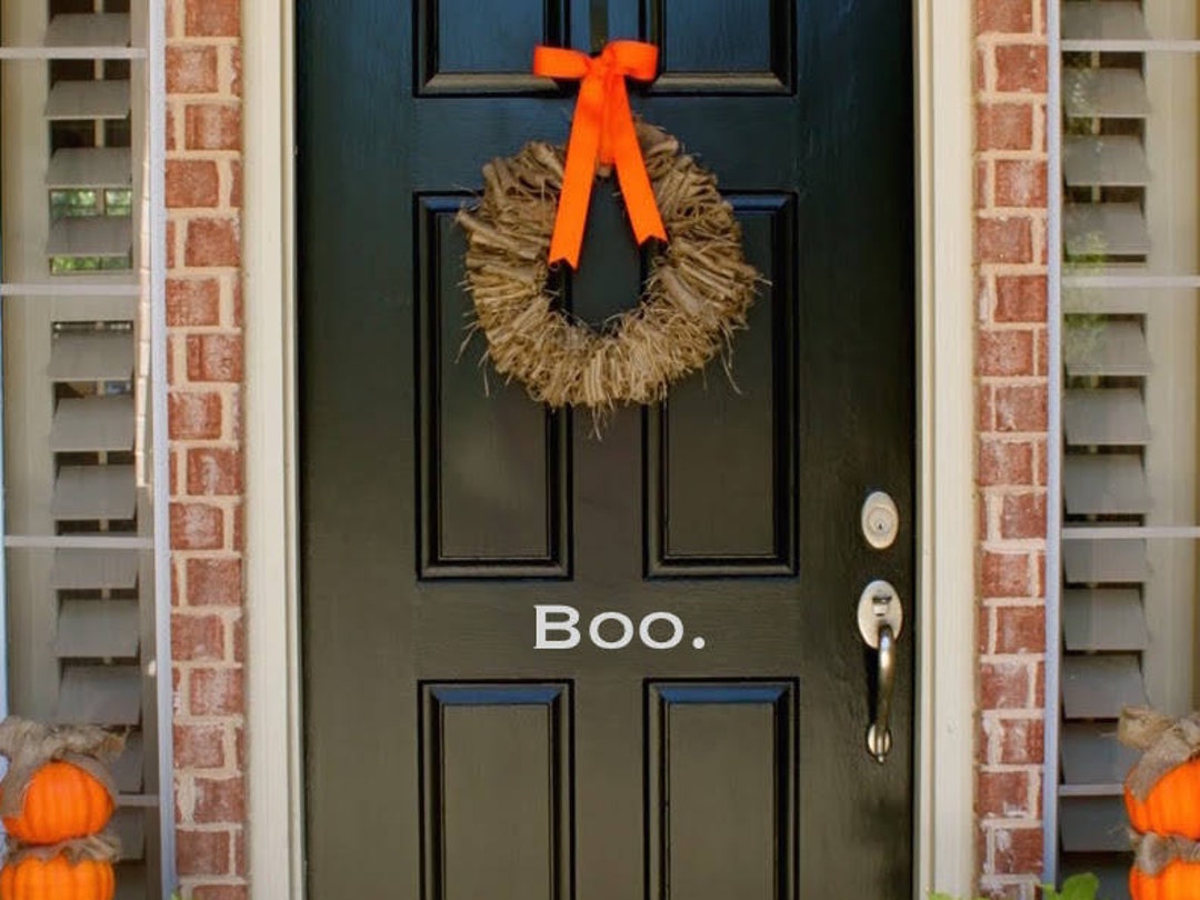 Halloween Decal/ Boo Door Decal/ Halloween Decor/ Vinyl Decal for Front ...