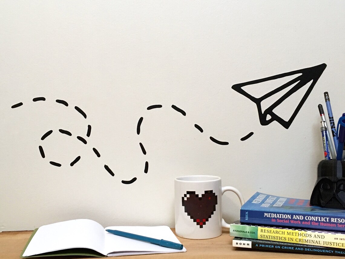 Paper Airplane Wall Sticker/ Paper Plane Wall Decal/ Office | Etsy