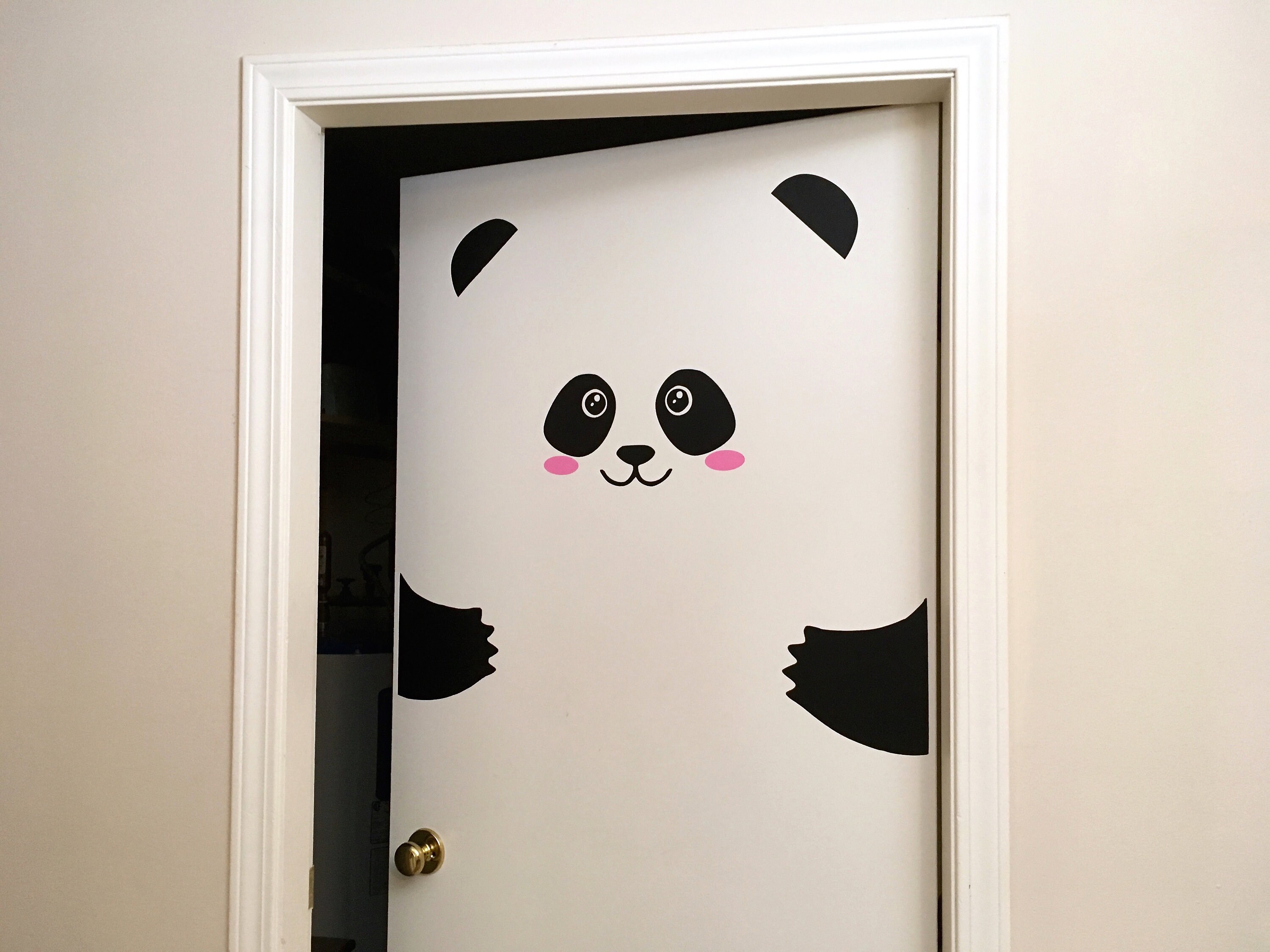 Panda Door Decal: Nursery Wall Decor, Vinyl Sticker - Etsy