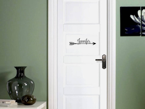 Custom Name Arrow Decal/ Bedroom Door Decal/ Kids Name | Etsy