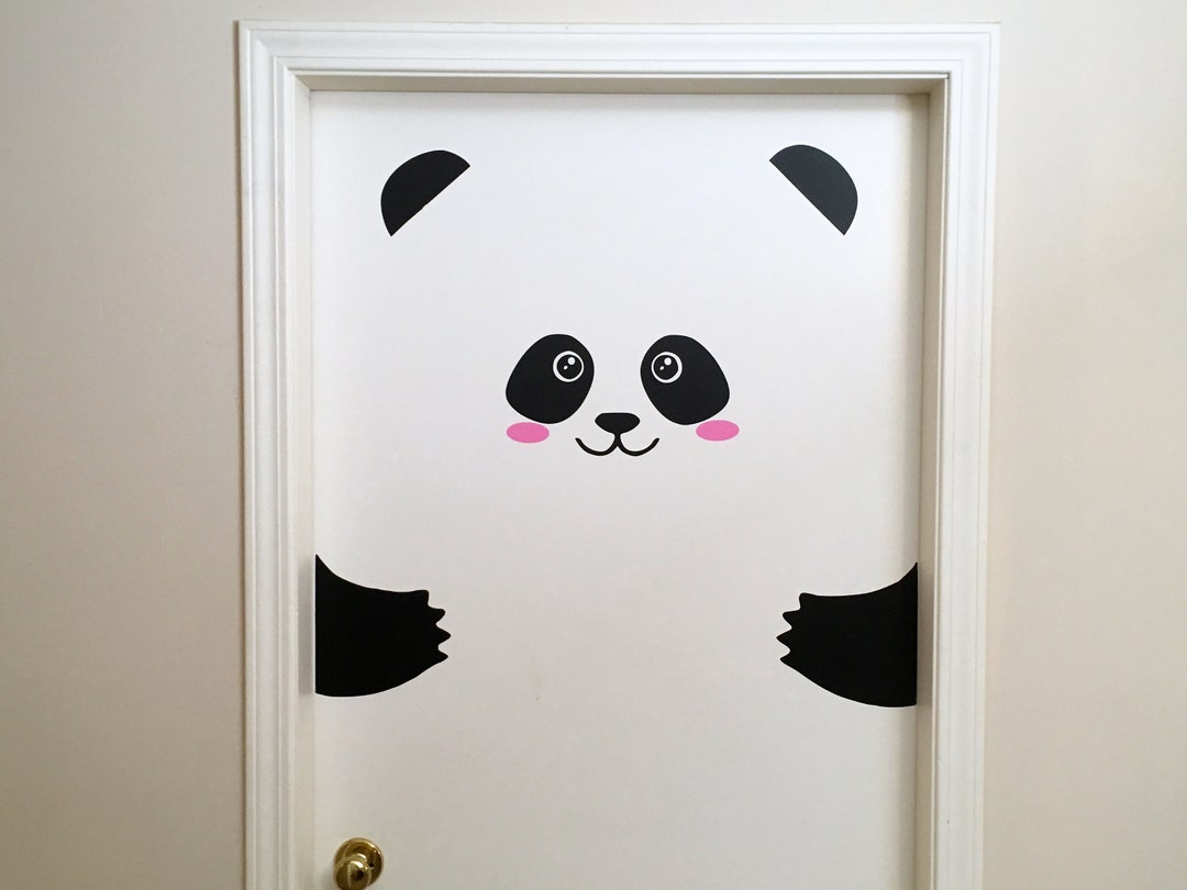 Panda Door Decal/ Panda Vinyl Sticker/ Vinyl Door Decal/ Nursery Wall ...
