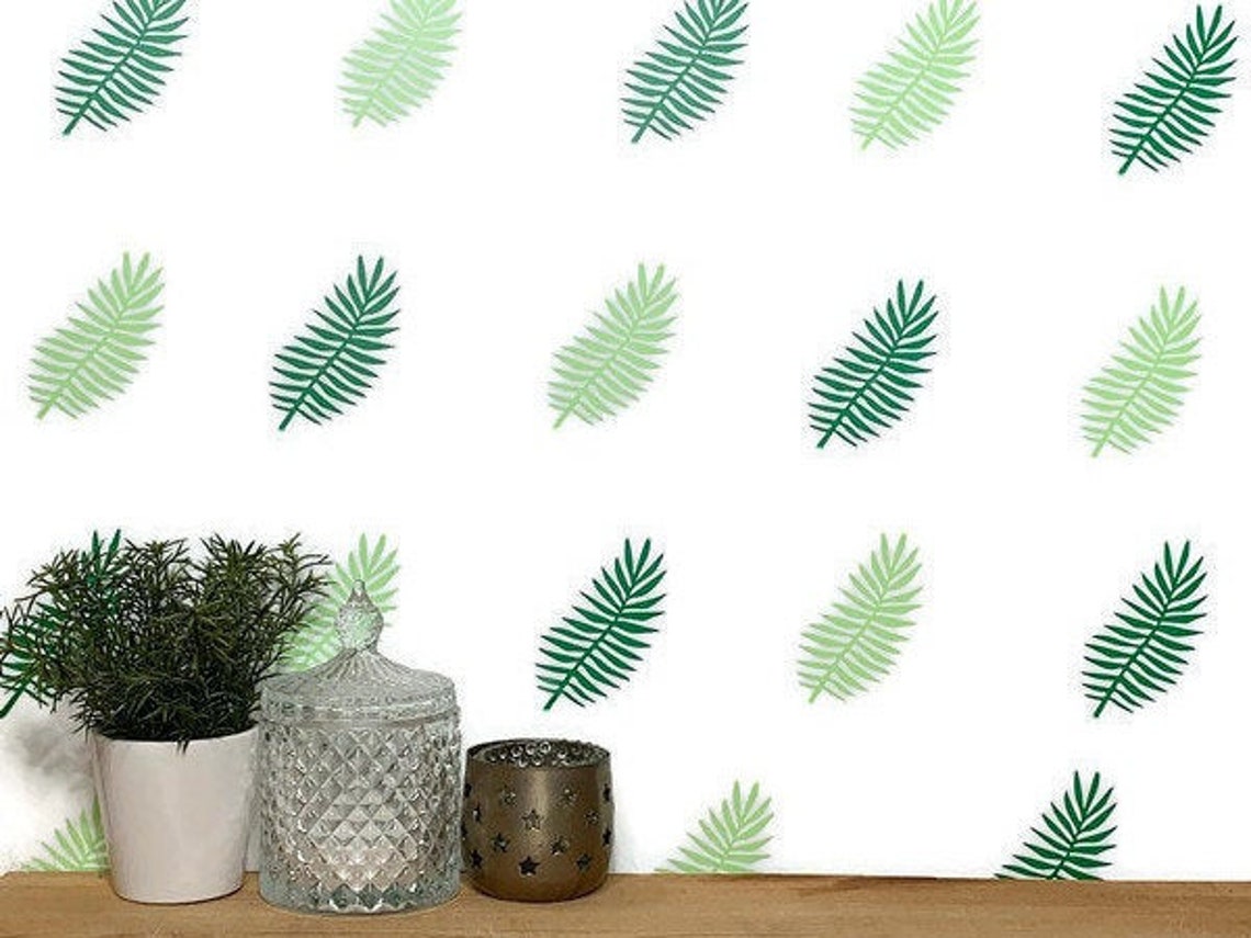 Tropical Leaf Decals/ Fern Leaf Decals/ Ferns/ Vinyl Wall | Etsy