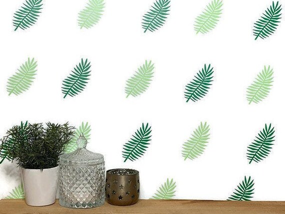 Tropical Leaf Decals/ Fern Leaf Decals/ Ferns/ Vinyl Wall | Etsy