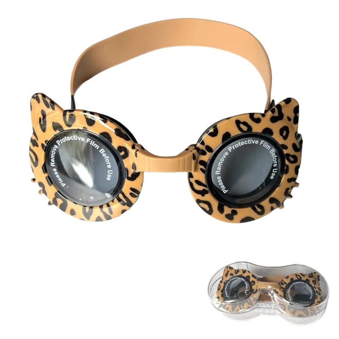 New Trendy Leopard Round Goggles for Swimming Adjustable Size - Etsy