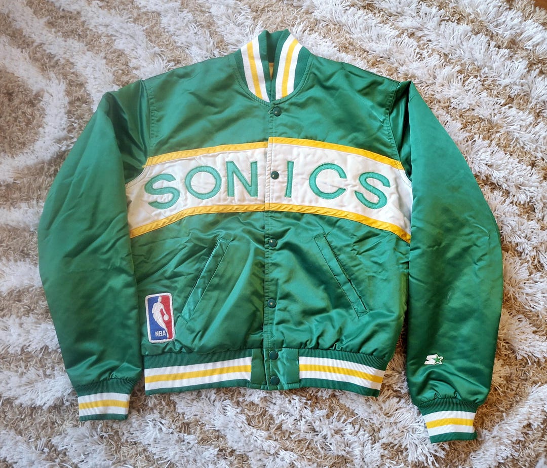 Seattle Supersonics Vintage Starter Jacket M Rare Satin 90s NBA Sonics ...