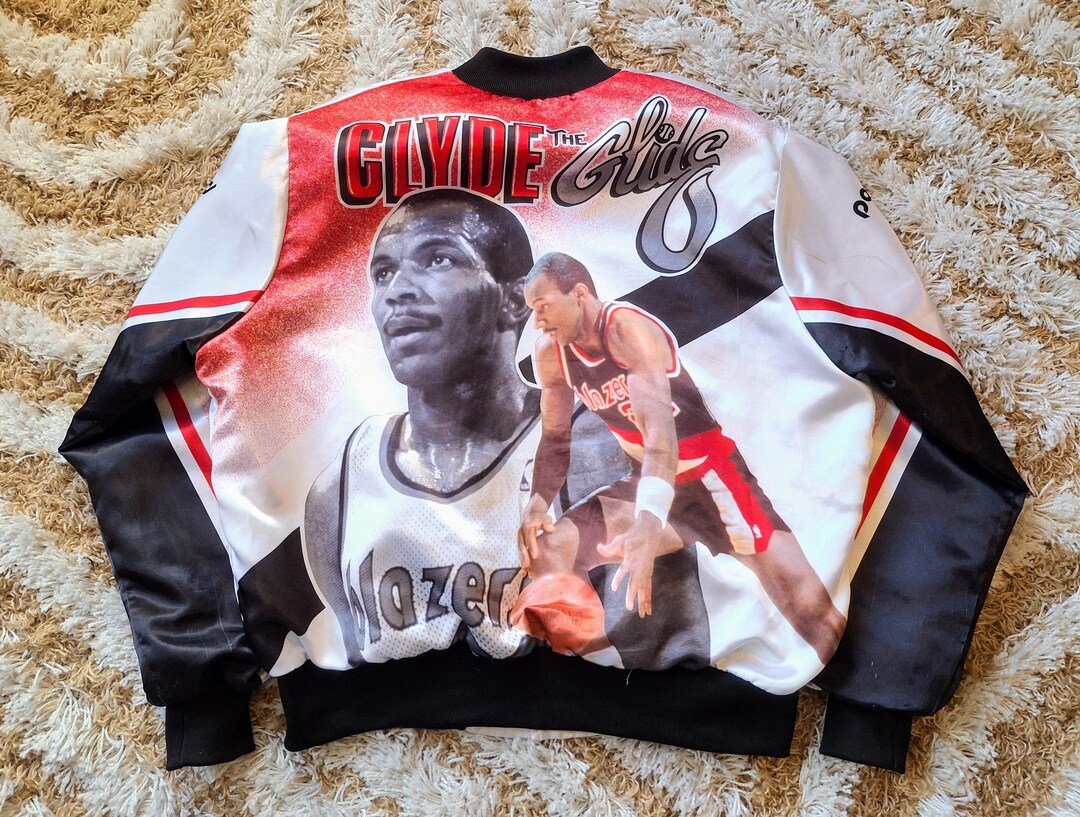 Clyde the Glide Drexler Vintage Chalk Line Jacket Rare XL 90s NBA ...
