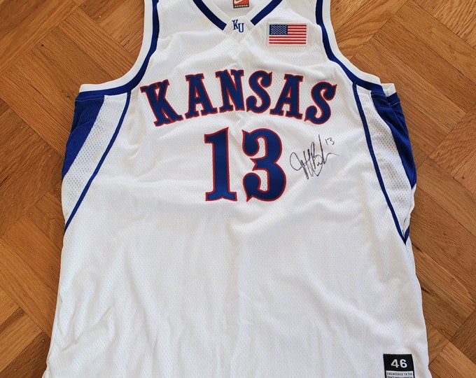 Jeff Boschee Authentic Game Issued Kansas Jayhawks Jersey 46 Rare KU ...