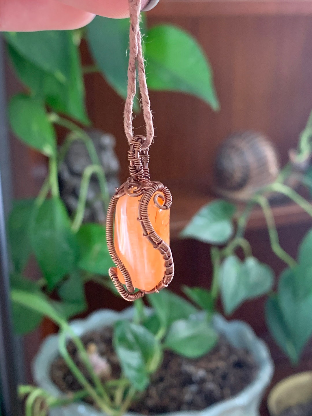 Wire Wrapped Orange Agate Column “nemo” - Etsy