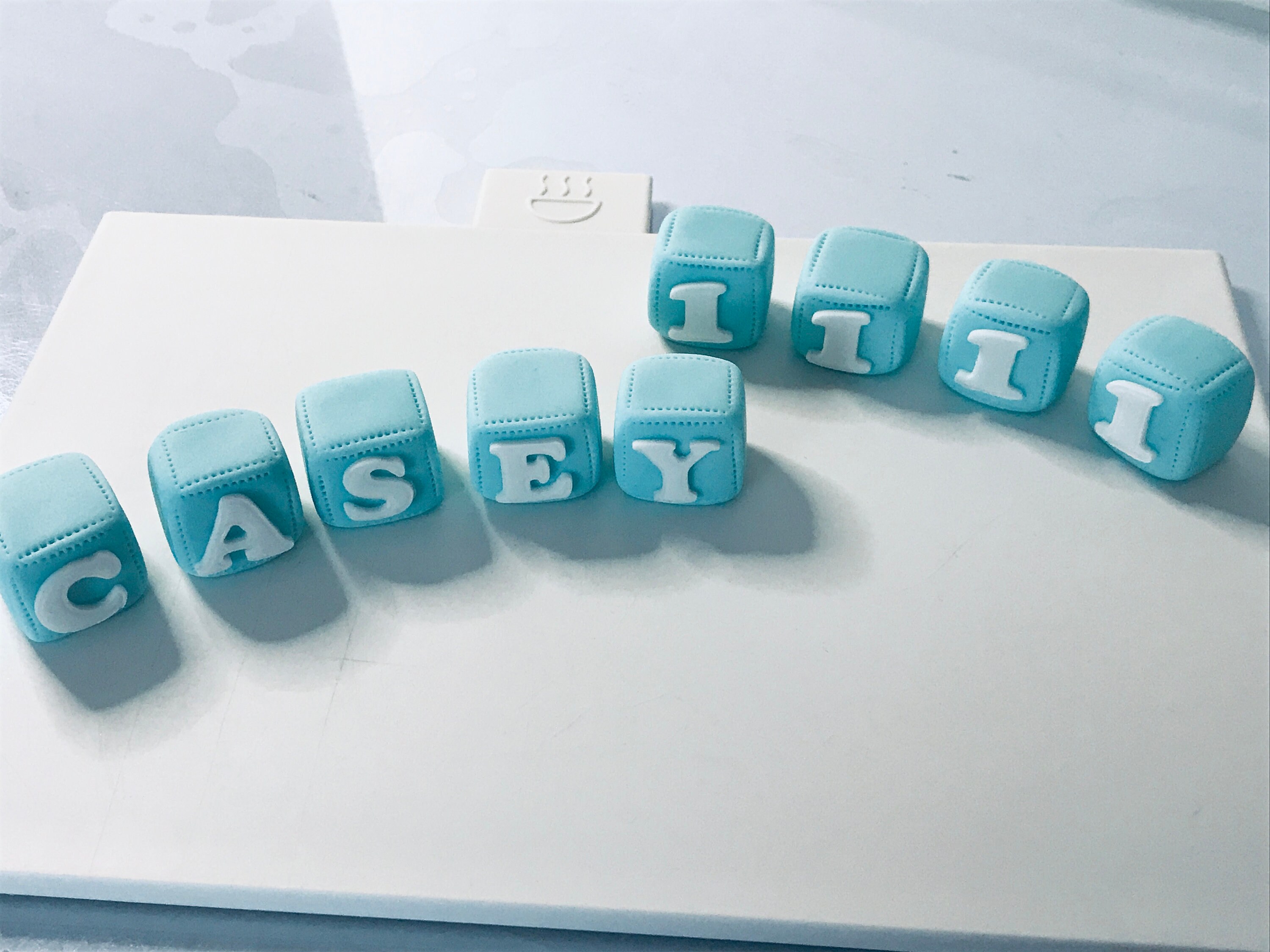 Edible Fondant Name Blocks - Christening/birthday Cake Topper ...