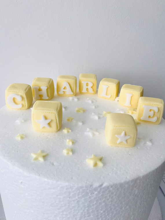 Edible Fondant Name Blocks Christening birthday Cake Topper Etsy edible-fondant-name-blocks-christening-birthday-cake-topper-etsy