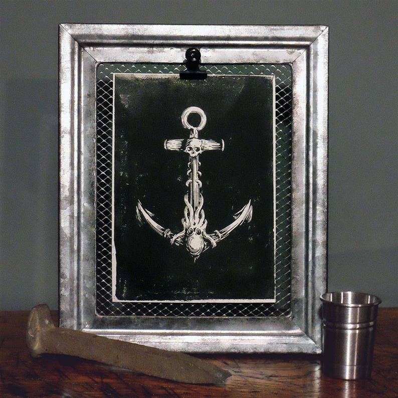 Dead Man's Anchor Block Print | Etsy