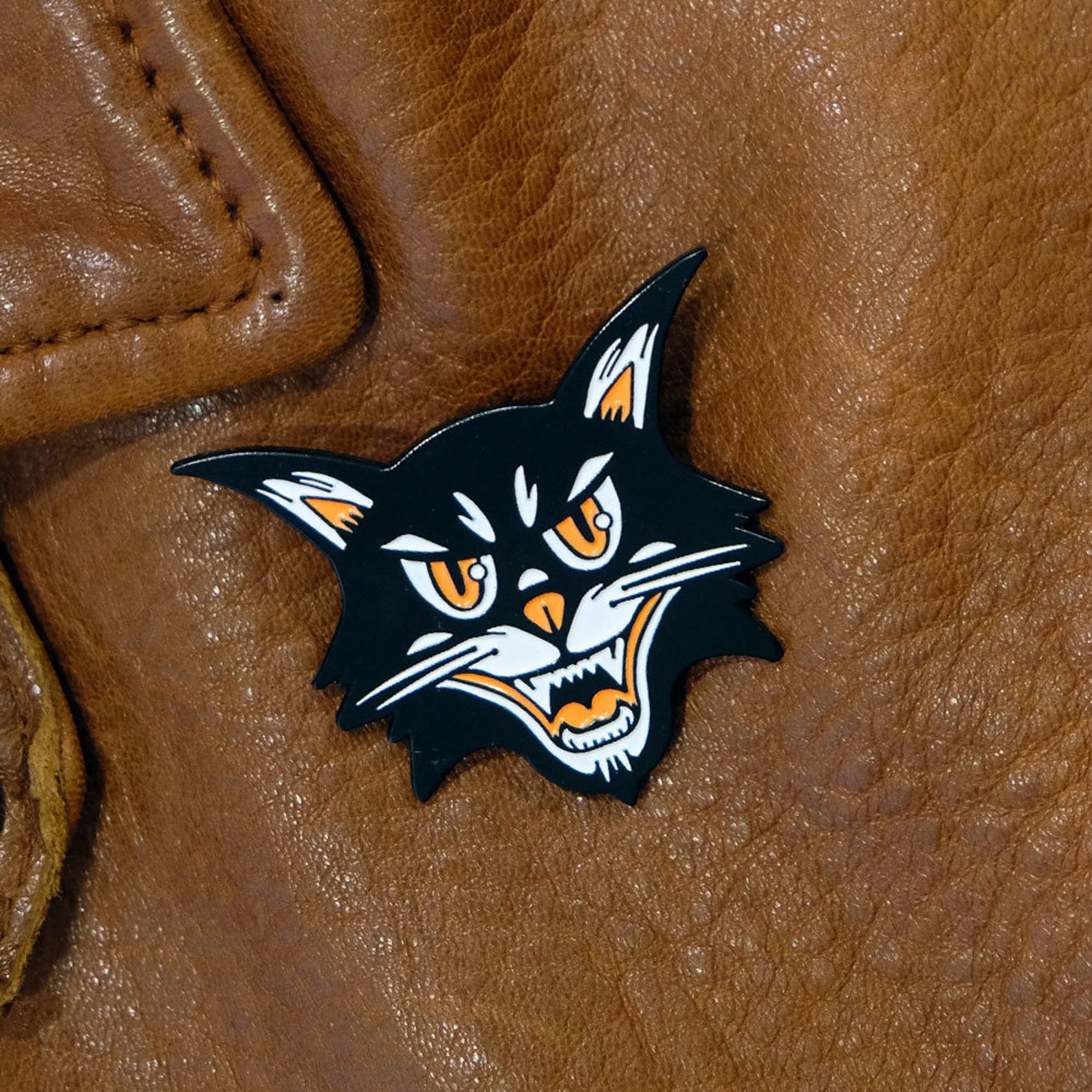 Black Cat Enamel Pin - Etsy