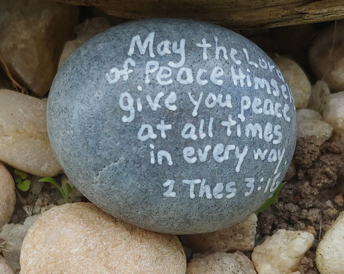 Prayer Rock God of Peace give you peace small painted rock | Etsy