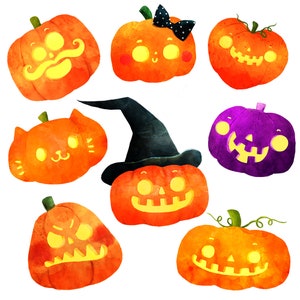 Cute Halloween Clipart Bundle, Halloween Black Cat, Pumpkins, Ghost and ...