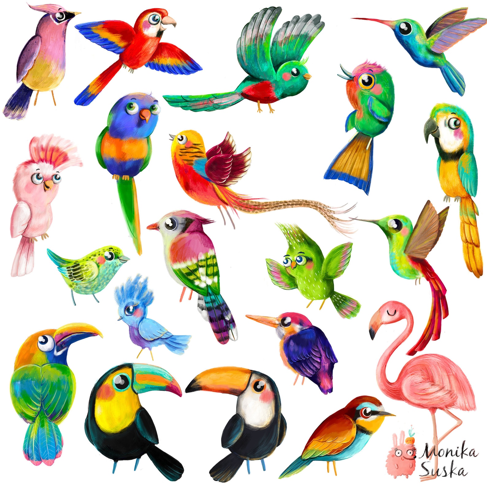 Exotic Birds Clipart, Bird Clipart, Birds Clipart, Tropical Clipart ...