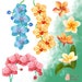 Tropical Leaves and Flowers Clipart, Watercolor Summer Clipart, Palm ...
