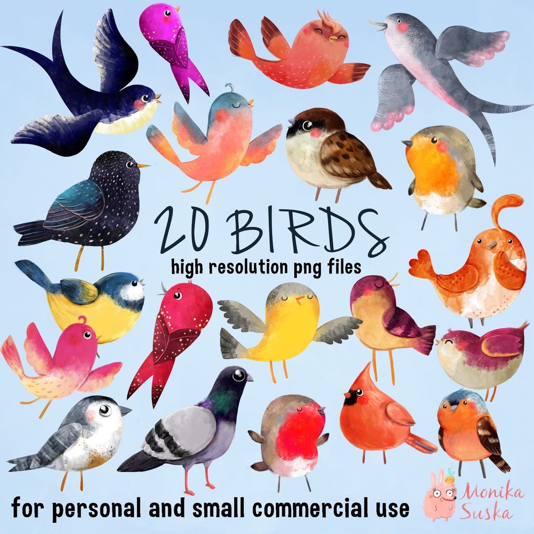 Watercolor Bird Clipart, Birds Clipart, Watercolor Clipart, Digital ...