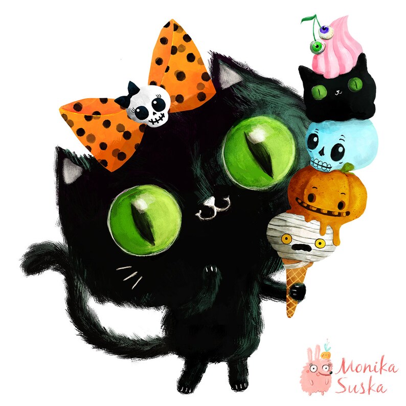 Halloween Clipart Cute, Black Cat With Pumpkin Digital Clip Art ...