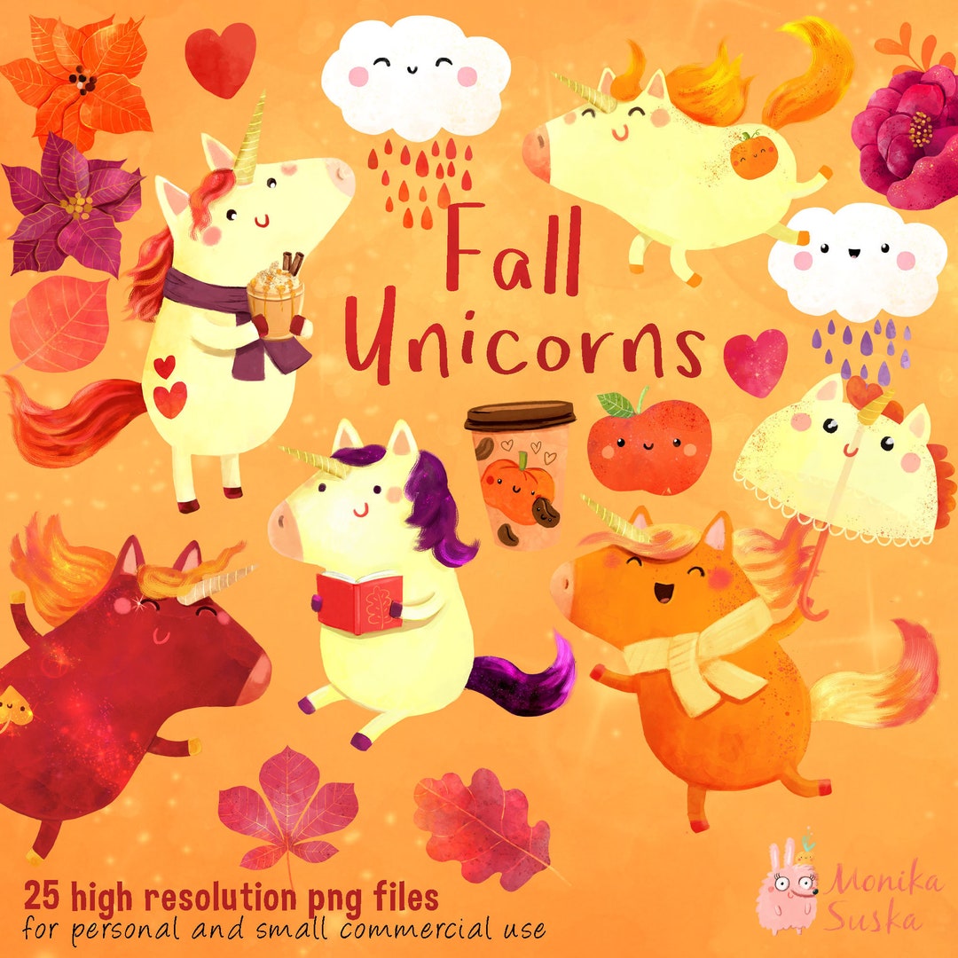 Fall Unicorn Clipart, Unicorn Clipart, Fall Clipart, Autumn Clipart ...