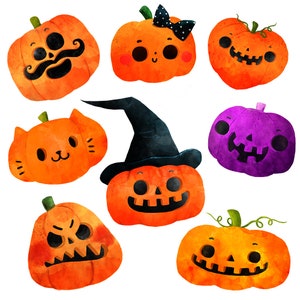 Cute Halloween Clipart Bundle, Halloween Black Cat, Pumpkins, Ghost and ...