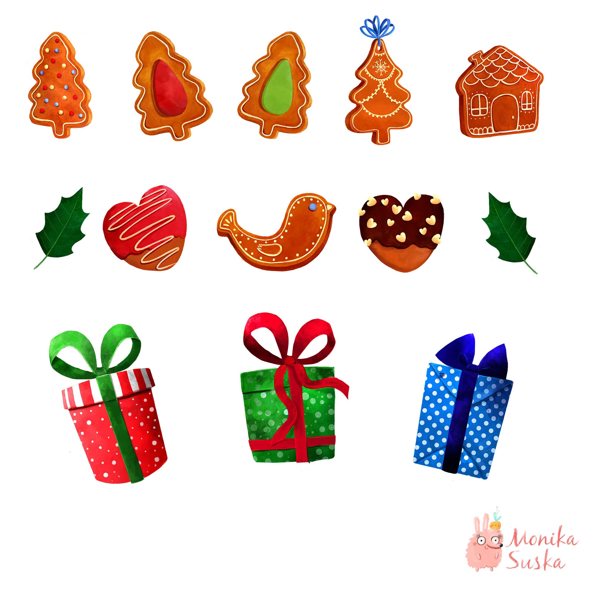 Christmas Clipart, Christmas Watercolor Clipart, Christmas Clip Art ...