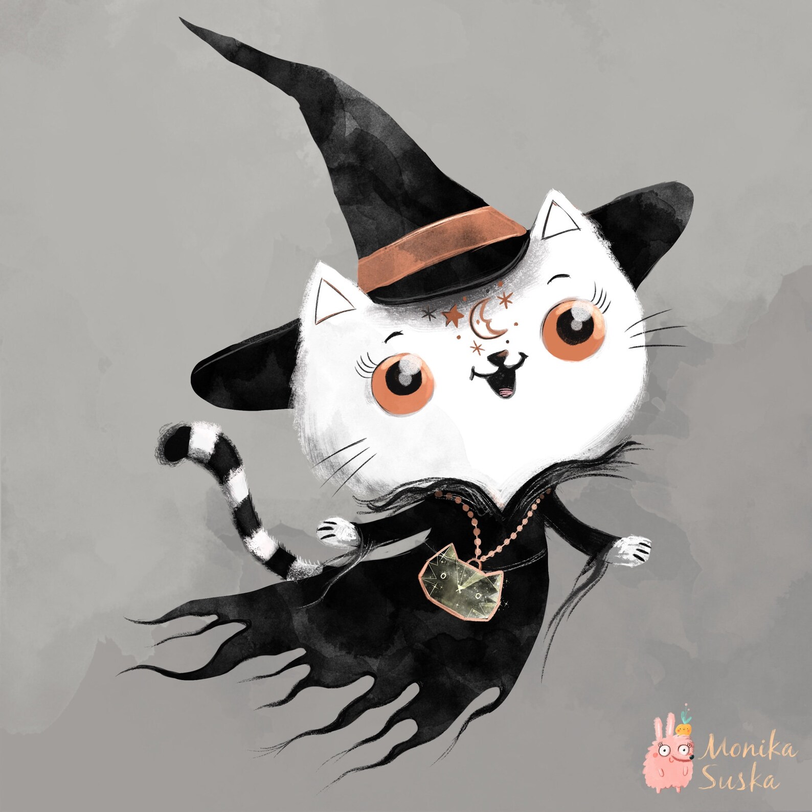 Cute Halloween Cat Witches Clipart Printable Halloween Art - Etsy